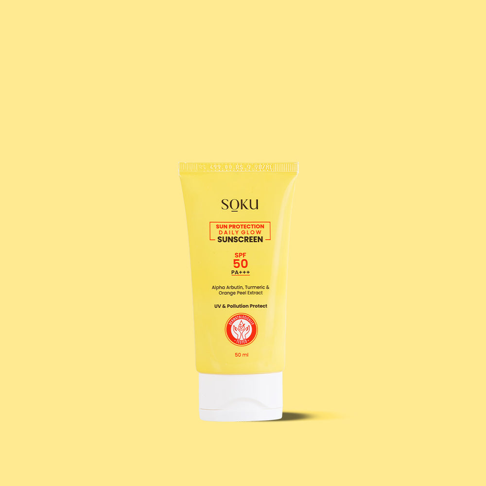 Buy SOKU Sun Protection Daily Glow Sunscreen SPF 50 Online in India at ...
