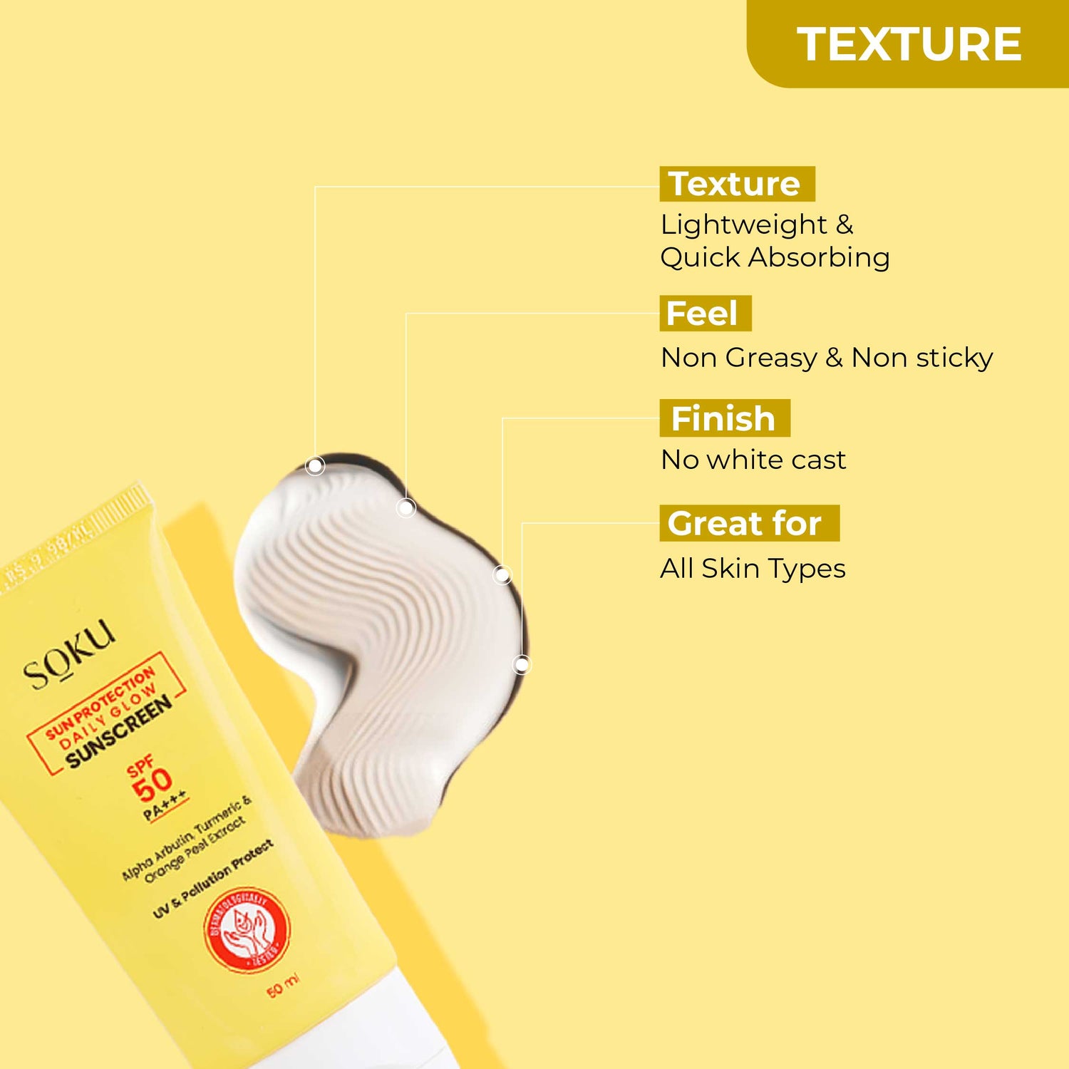 Buy SOKU Sun Protection Daily Glow Sunscreen SPF 50 Online in India at ...